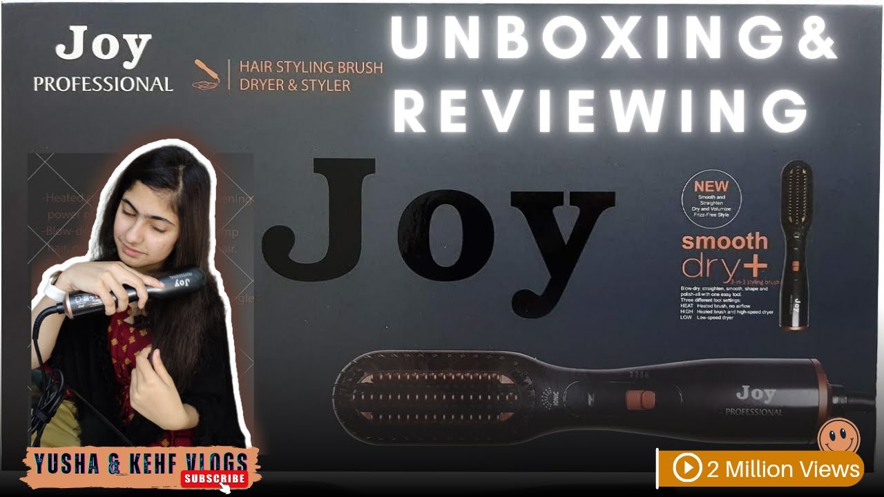 Unboxing&REVIEW of JOY Professional Hair Brush.How to straight hair ...