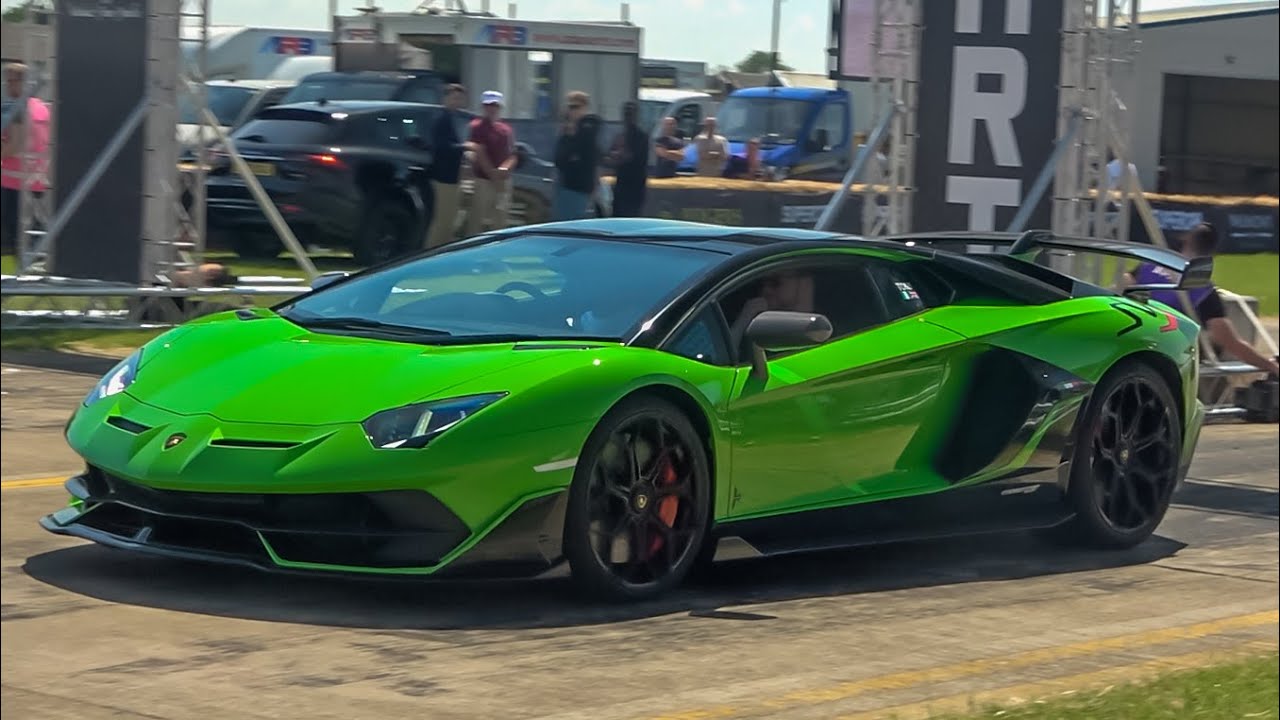 GINTANI Lamborghini Aventador SVJ SCREAMING up Runway! PURE V12 SOUND ...