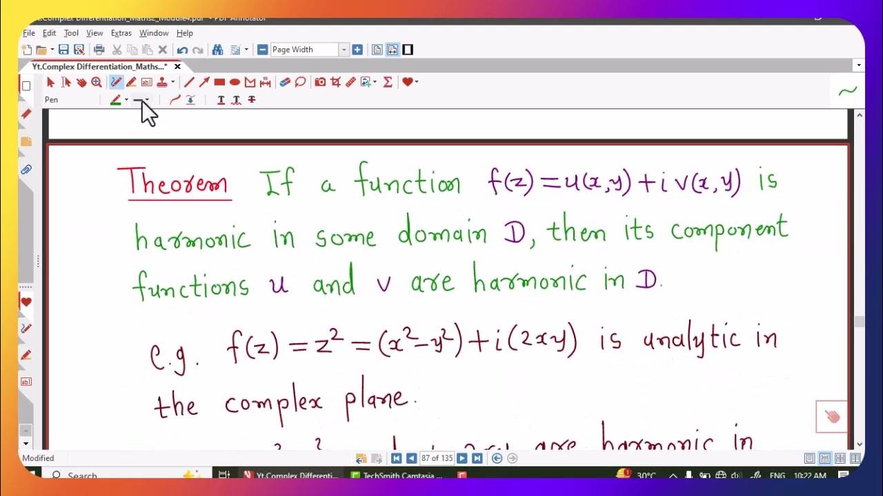 Lec16/Complex Differentiation/Harmonic Functions - YouTube