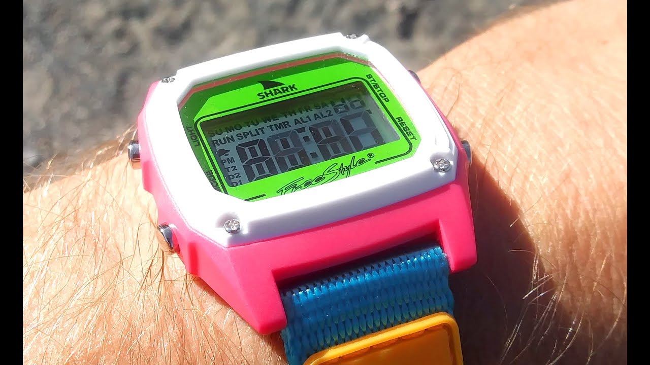 FREESTYLE SHARK CLASSIC LEASH SINCE '81 NEON 2.0 Wrist watch - YouTube