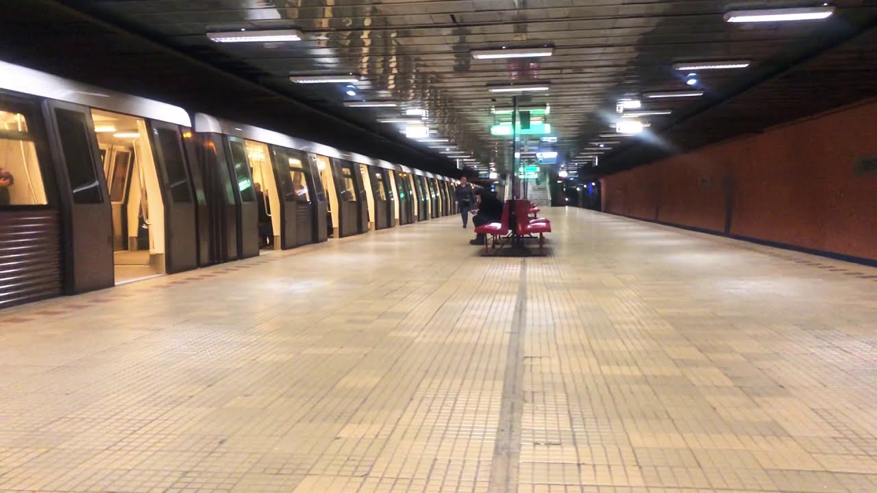 Bucharest: Bombardier Movia 346 train departs, and another Bombardier ...