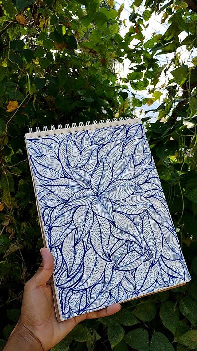 Day 131/366 🩵 Leaf art | Pen art #art #penartworks #shorts - YouTube