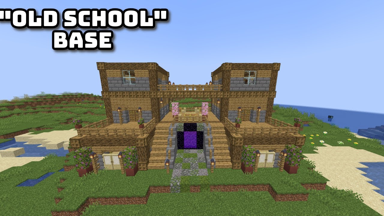 minecraft "old school" style base - YouTube