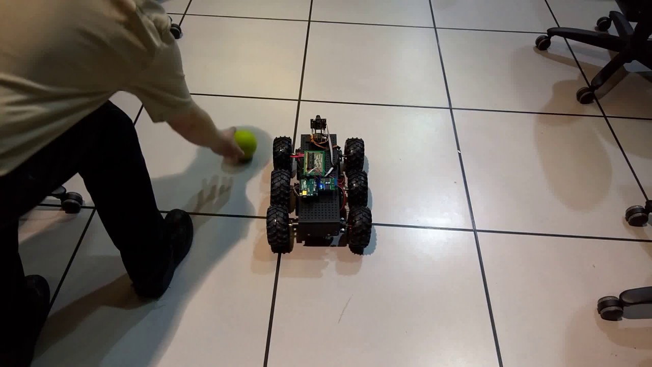 Autonomous Object-Tracking Rover: Initial Test - YouTube