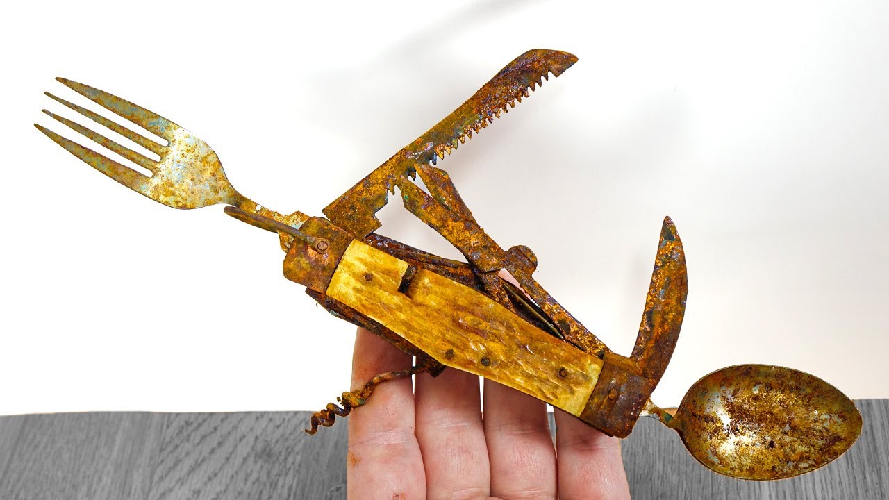 Rusted Pocket Knife Disaster! Major Restoration Project - YouTube