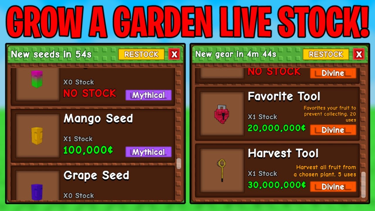 🔴BEST Grow A Garden Live Stock... - YouTube