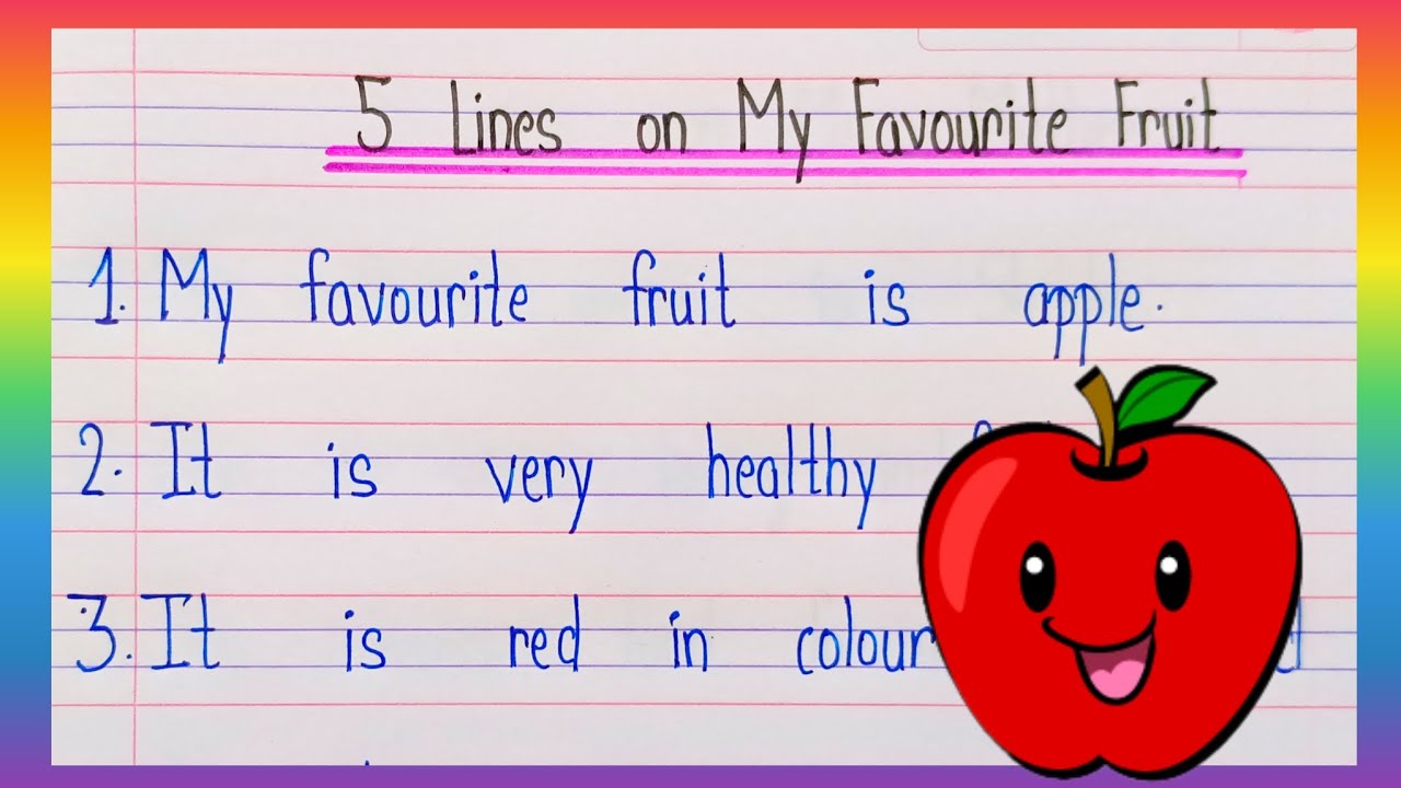 5 Lines on My Favourite Fruit in English||How to write essay on My ...