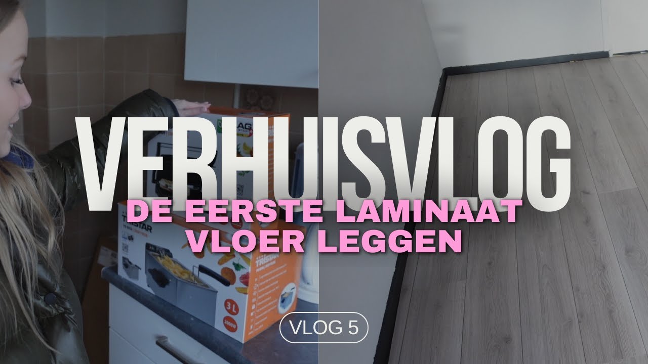 DE EERSTE LAMINAAT VLOER LEGGEN! VERHUISVLOG #5 | Sandy Denice - YouTube