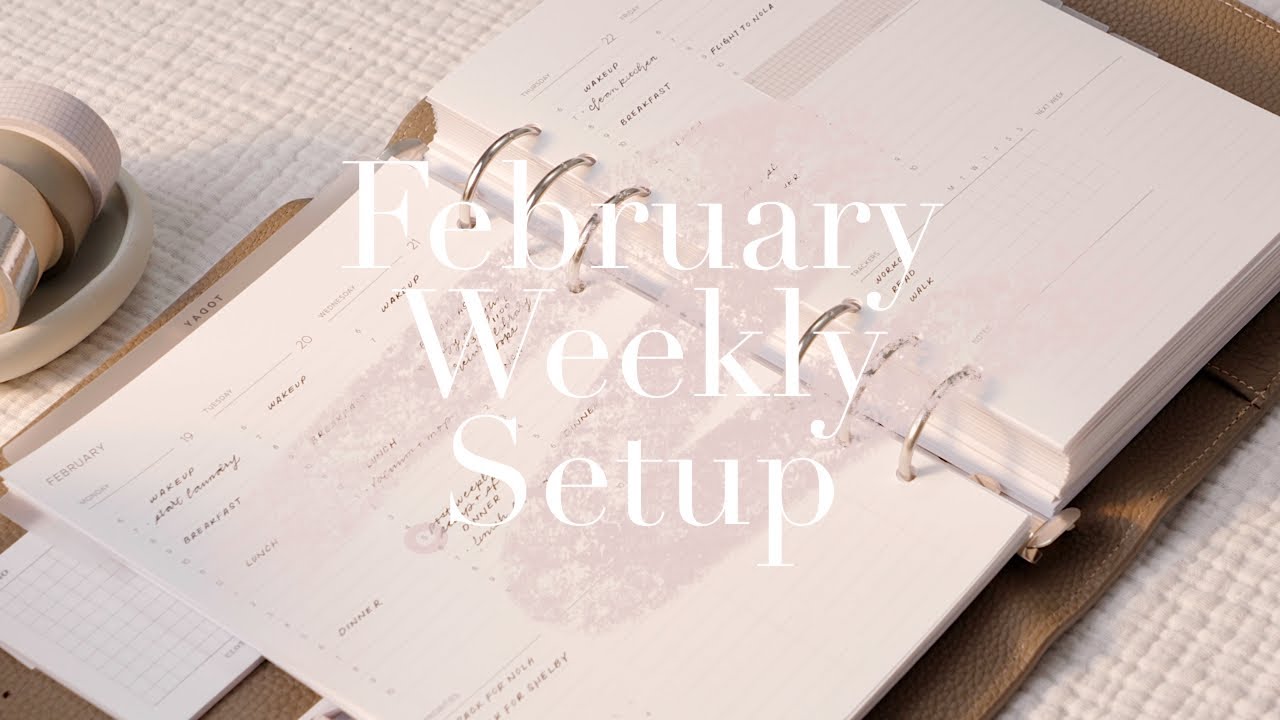 February Weekly Setup | A5 6-Ring Cloth and Paper Planner | Rosie ...