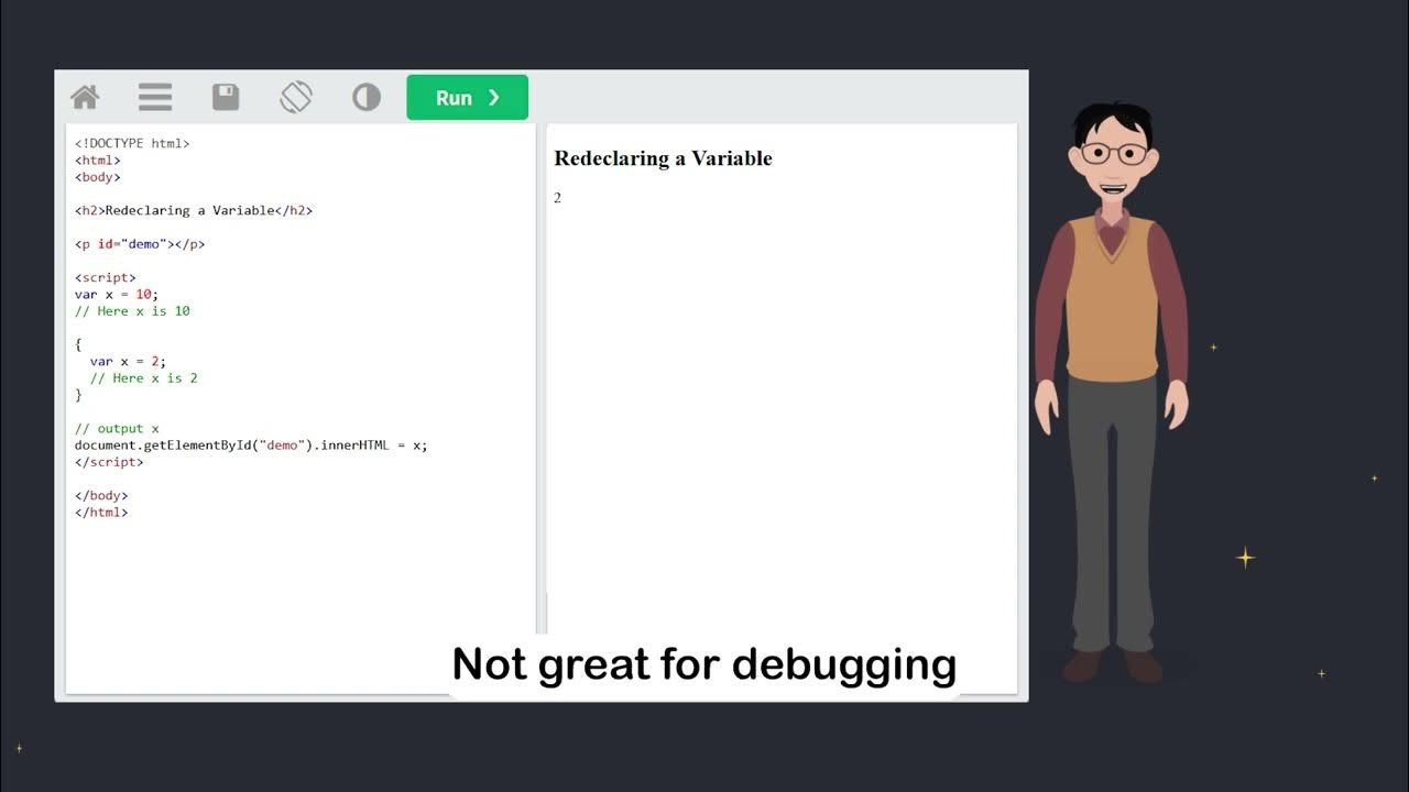 JavaScript Let - Part 3 - Redeclaring Variables - #w3schools #javascript #programming - YouTube