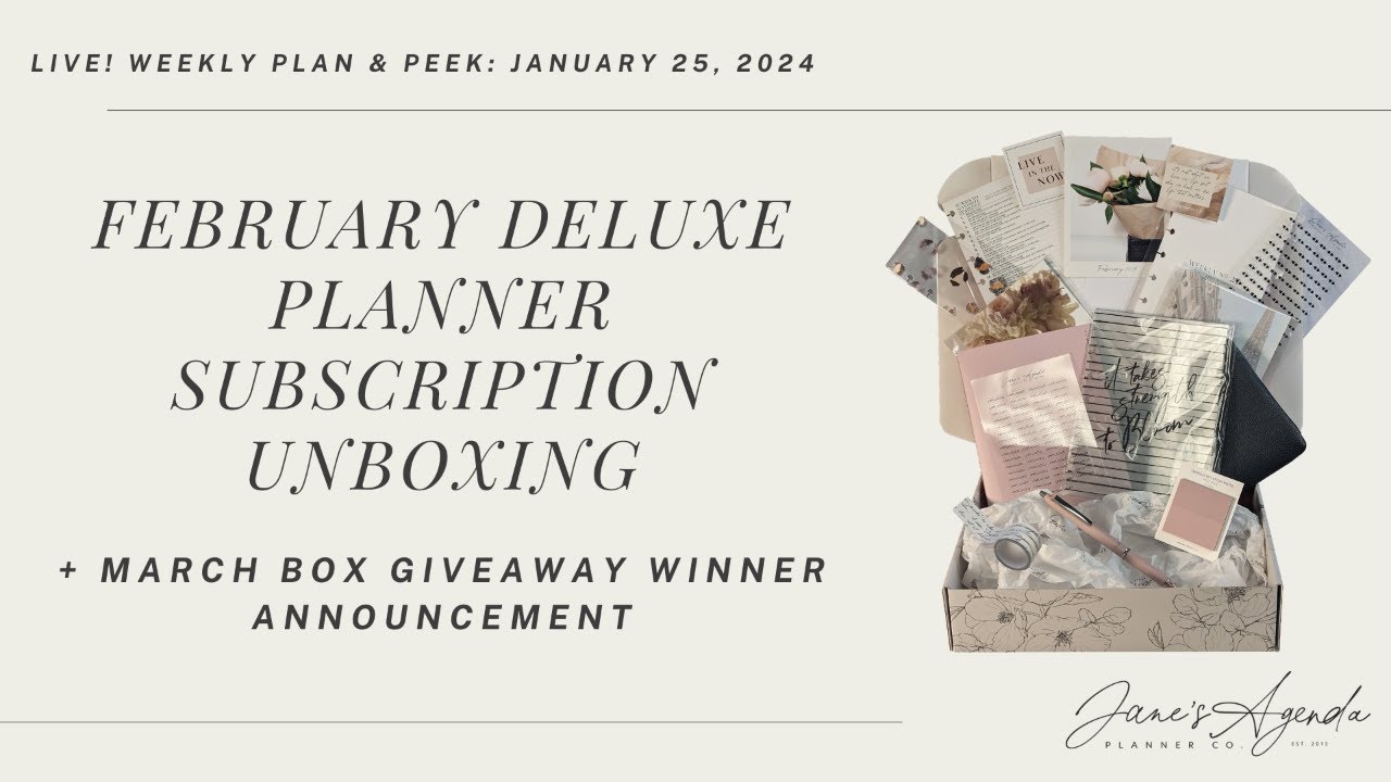 February Unboxing + Giveaway Winner | Live Weekly Plan & Peek - YouTube