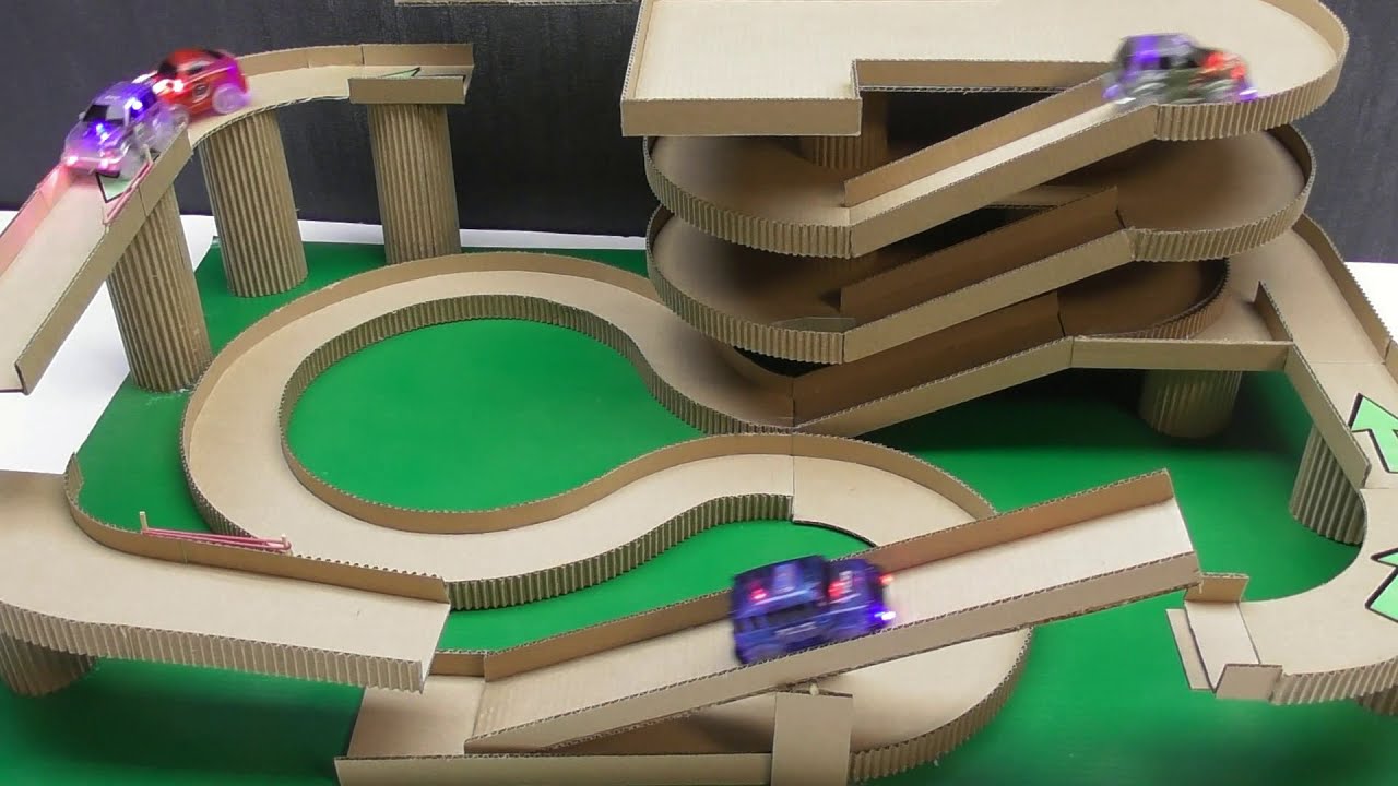 How to make Magic track with magic cars out of cardboard - YouTube