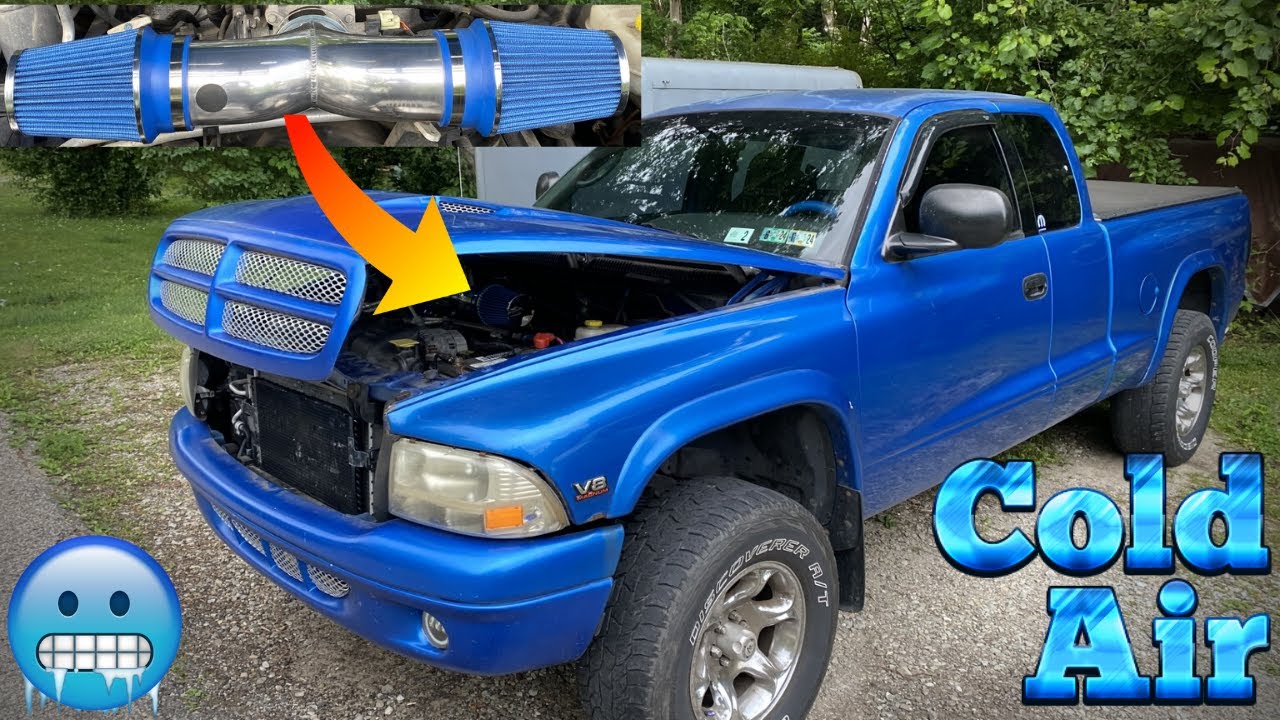 Dodge Dakota Cold Air Intake Filter Install - Color Matched! - YouTube