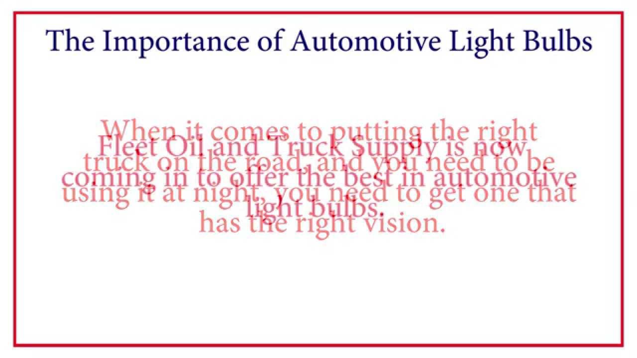 The Importance of Automotive Light Bulbs - YouTube