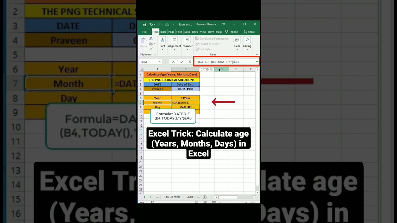 Excel Trick Calculate Age Years Months Days In Excel YouTube Excel Trick Calculate Age Years Months Days In Excel YouTube