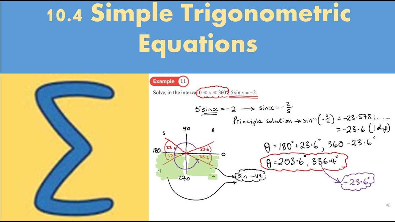 10.4 Simple Trigonometric Equations (PURE 1- Chapter 10: Trigonometric ...