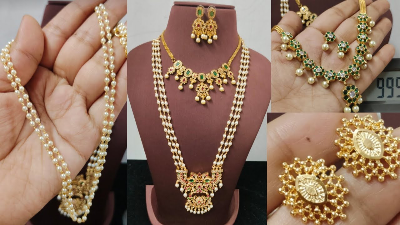 pearls Rani haram, necklace,studs.pick any one below 1000.anantha ...
