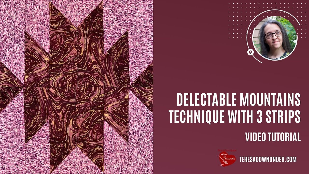 Delectable mountains quilting technique with 3 strips - YouTube