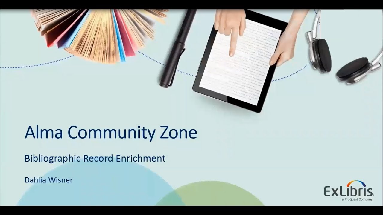 Alma Community Zone: Bibliographic Record Enrichment - YouTube