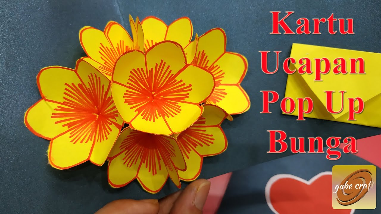 Cara Membuat Kartu Popup Bunga - Flower Popup Card - Kartu Popup - YouTube