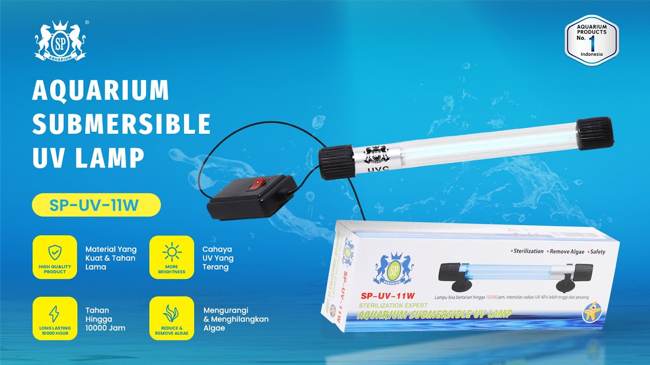 SP AQUARIUM SUBMERSIBLE UV LAMP SERIES SP-UV-11W - YouTube