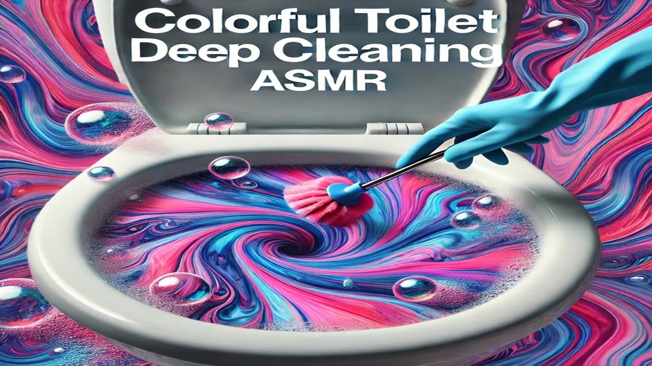 Satisfying Colorful Toilet Deep Cleaning | ASMR Scrubbing & Foam Sounds ...
