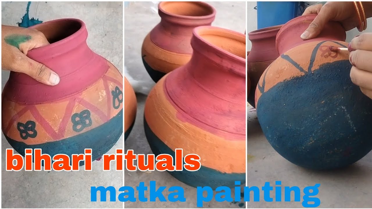 How to paint 🖌️a matka for bihari Puja or wedding 🎨|| chaitra navratri ...