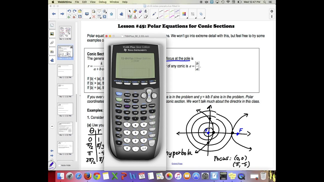 Lesson 45 Precalculus: Conic Sections in Polar Coordinates - YouTube
