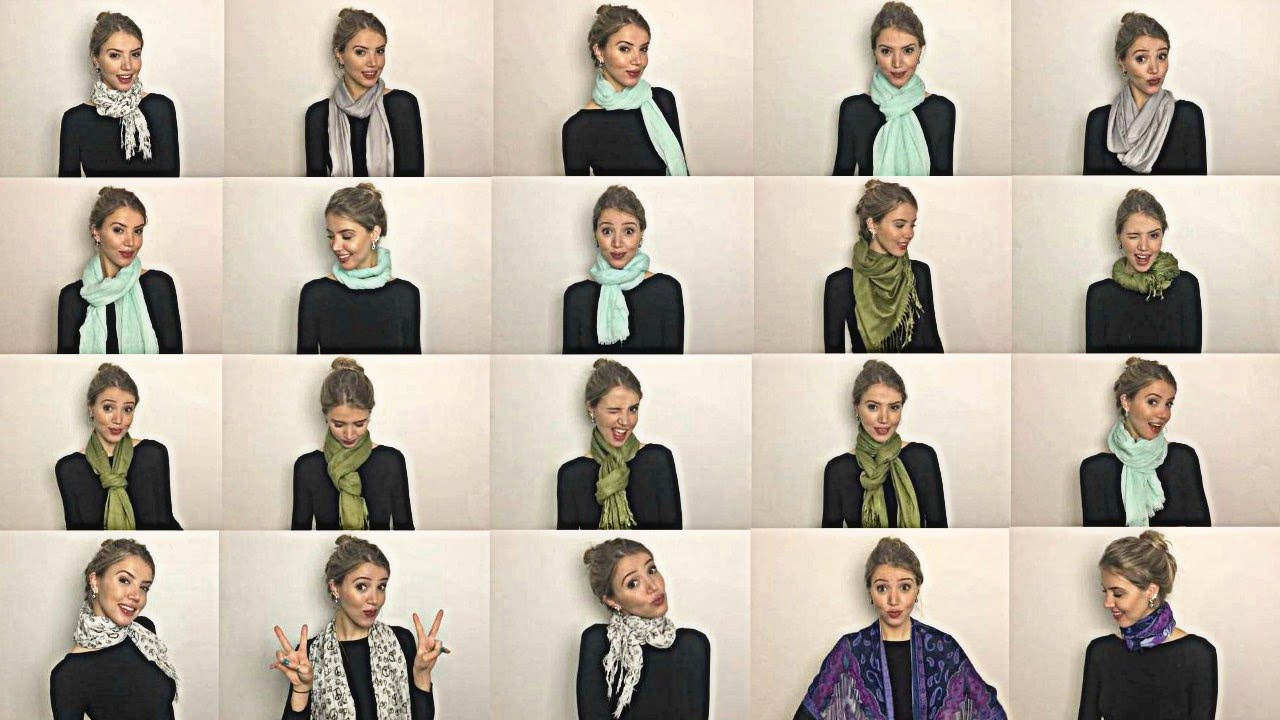 20 maneiras diferentes de usar um cachecol/echarpe ! - YouTube