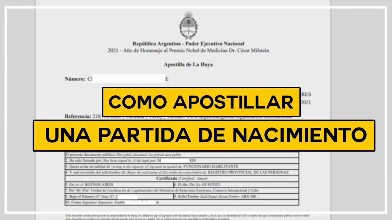 📝 Como APOSTILLAR y LEGALIZAR PARTIDA de NACIMIENTO HAYA 📝Apostilla de ...