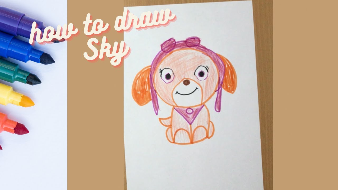 How To Draw Skye From PAW Patrol - YouTube
