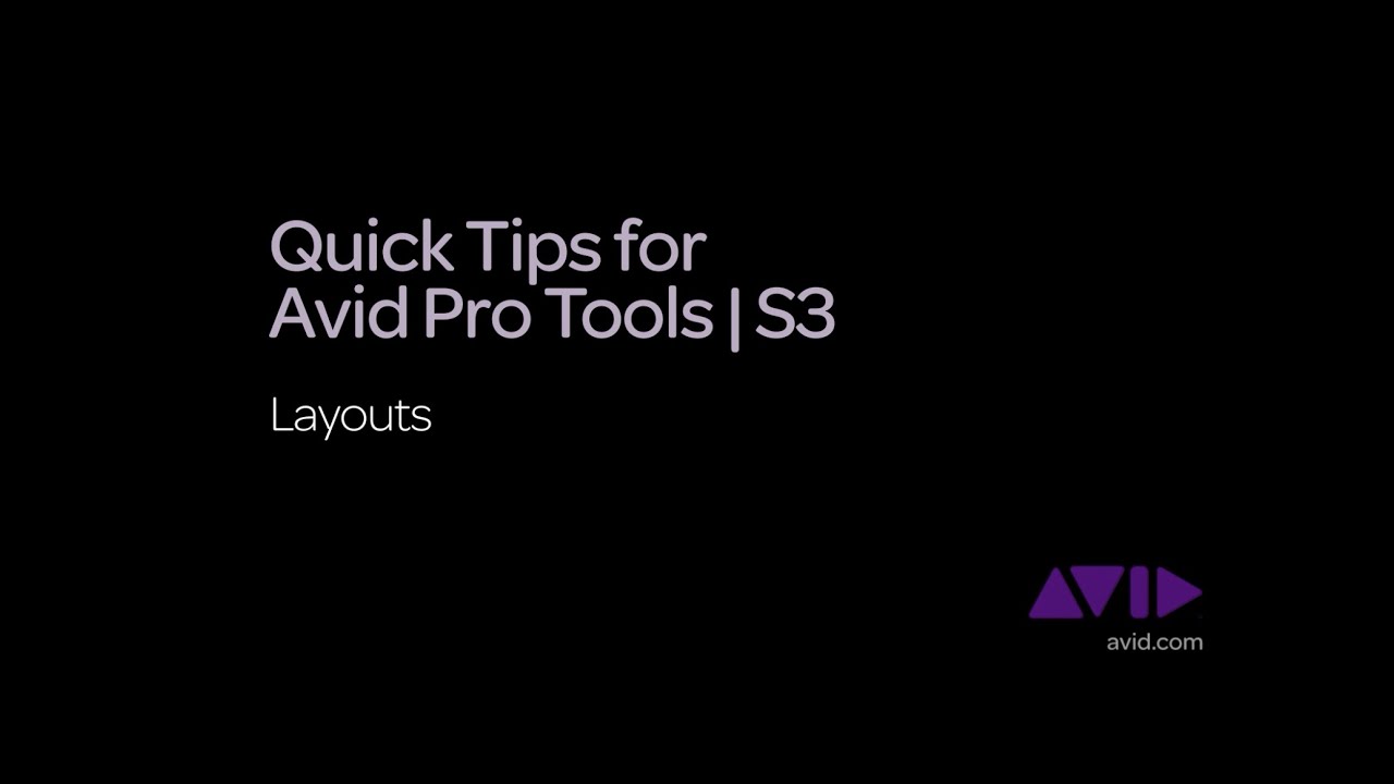 5. Quick Tips for Avid Pro Tools | S3 - Layouts - YouTube