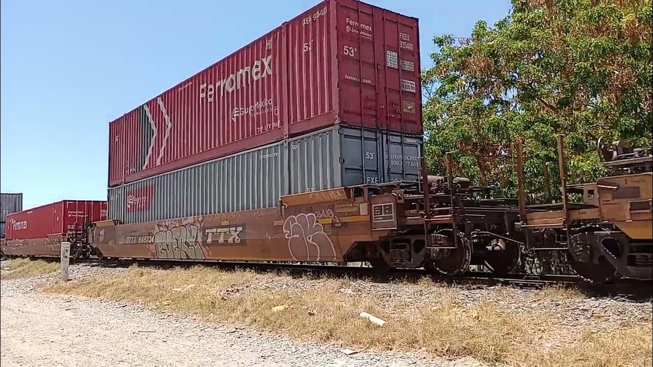 Intermodal Mexico Méxicali FXE 4600 FXE 4071 Rumbo Norte - YouTube