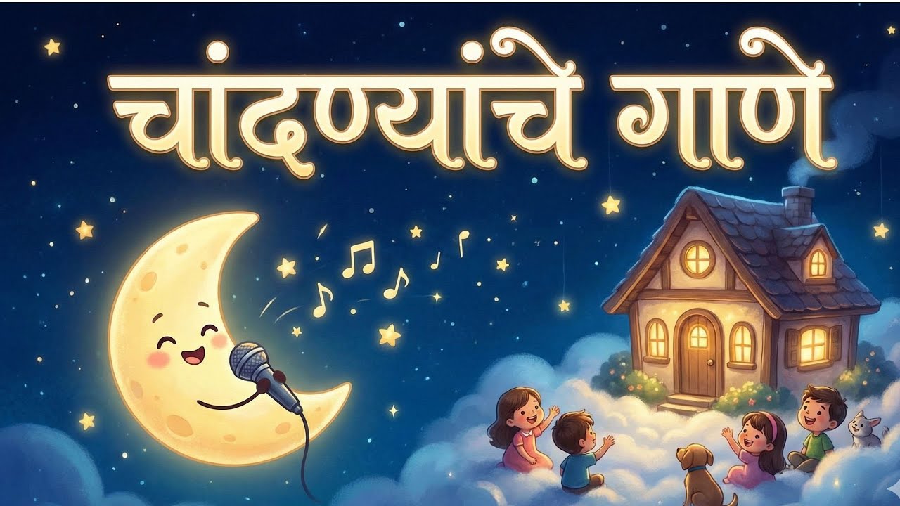 चांदण्यांचे गाणे | Chandnyanche Gane | Marathi Lullaby & Bedtime Song ...