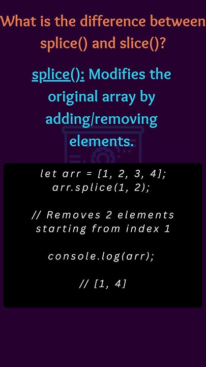 Splice And Slice Method In Javascript Coding Frontend Programming Interview Javascript