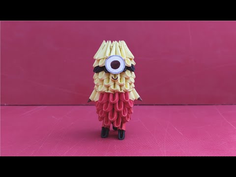 How to make a Small Minion 3D origami | Rohit Origami