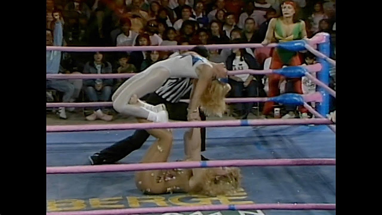 GLOW Wrestling Beastie and Godiva vs Thunderbolt and Lightning - YouTube