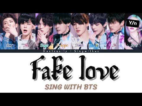KARAOKE BTS DUET | FAKE LOVE [ 8 Members ] | Easy Lyrics and Backing vocals