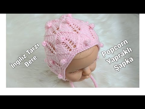 Popcorn Yapraklı Bebek Şapkası