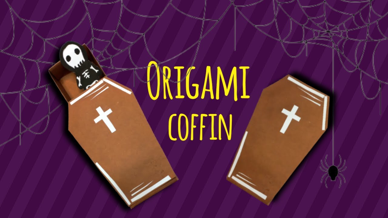 Origami coffin:Make an ⚰origami coffin easy and skeleton for Halloween ...
