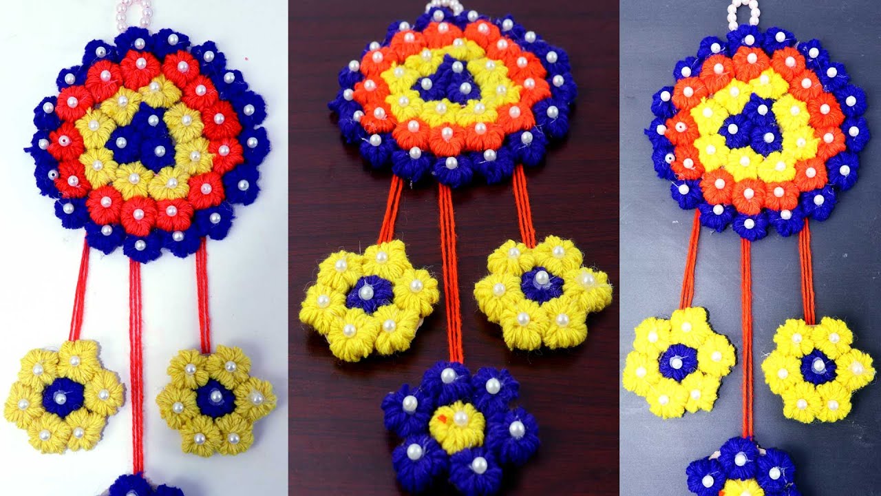 Amazing Woolen craft design ! Best Wall / Door hanging design ...