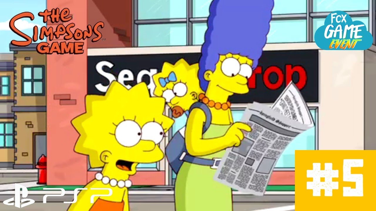 Walkthrough The Simpsons Game - Part 5: Mob Rules (PSP) - YouTube