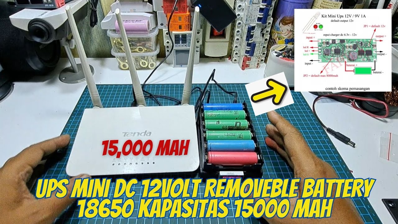 Mini UPS DC 12volt REMOVEBLE BATTERY 18650 |WIFI Router ON Terus ANTI ...