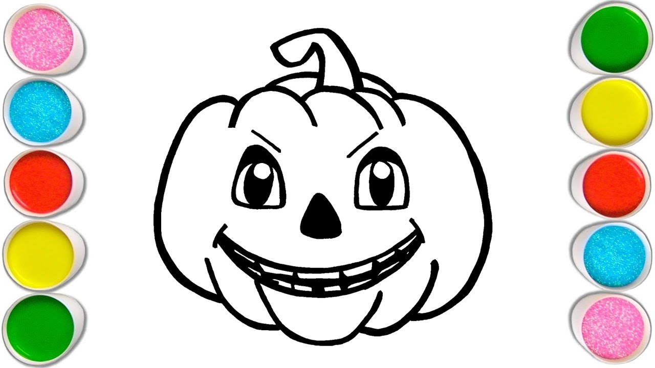 How to draw and Color an HALLOWEEN Pumpkin | Drawings for Kids - YouTube