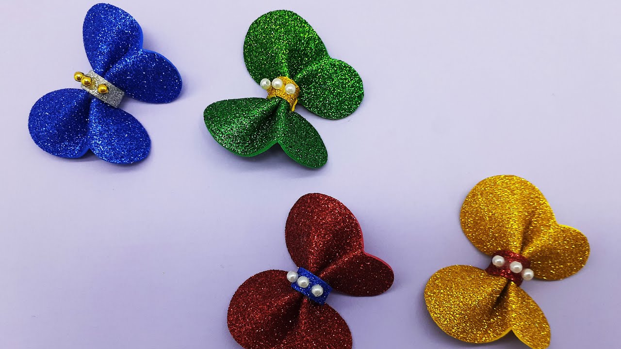 Butterfly Making Tutorial | Glitter Foam Sheet Craft Ideas | How To ...