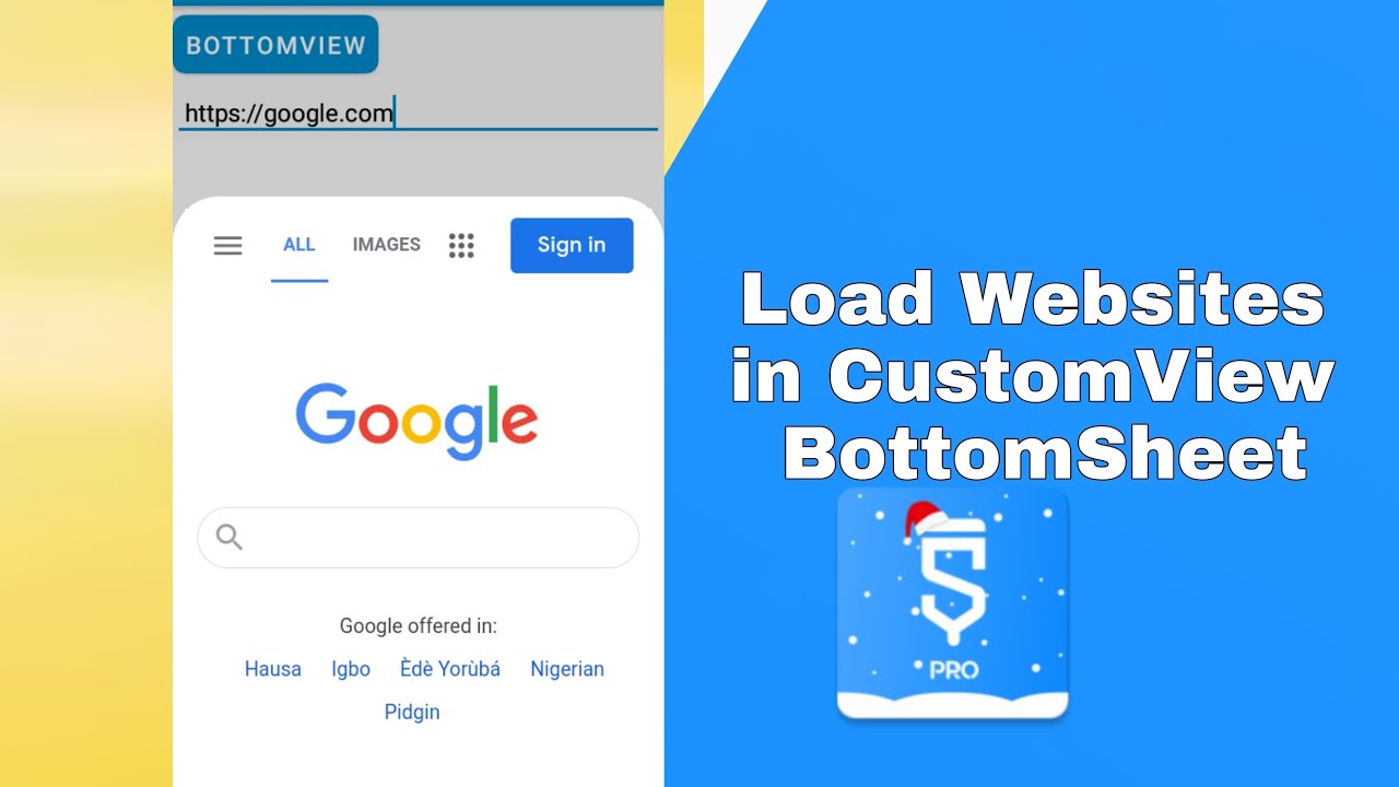 WebView in Bottom sheet load websites URL in custom ui bottom sheet ...