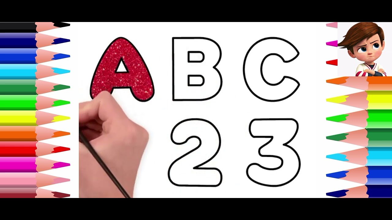 how to draw ABC & 123 ll drawing vedio for kids ll learn ABC & 123 ll ...