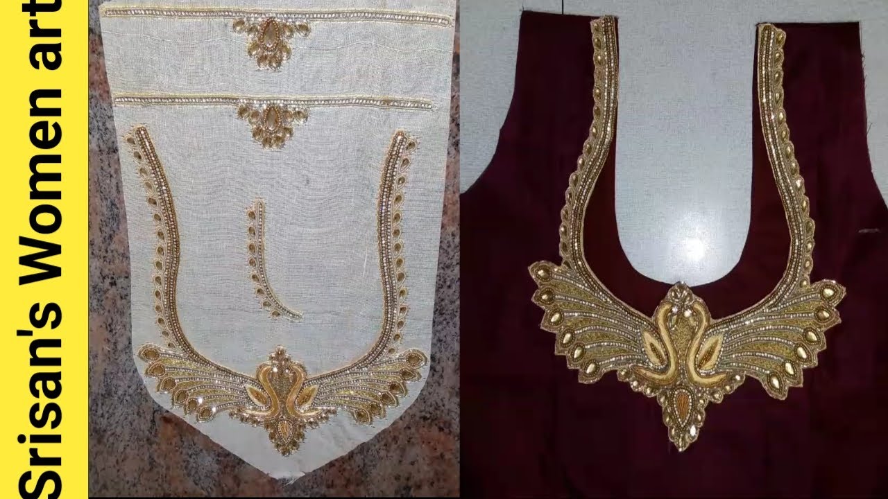 Readymade Patch Work Neck Design Attachment For Blouse Design Blouse readymade-patch-work-neck-design-attachment-for-blouse-design-blouse