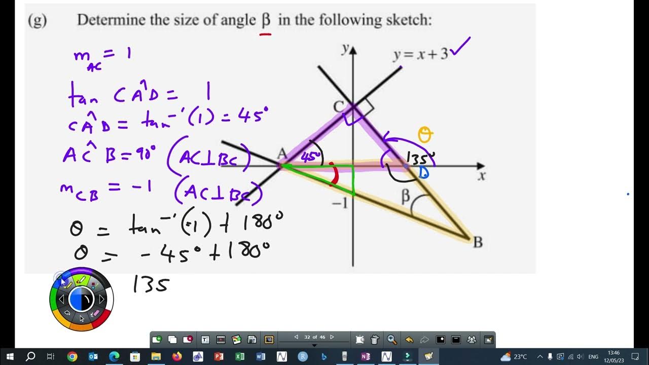 Grade 11 Analytical Geometry - Angle of inclination Part 1 - YouTube
