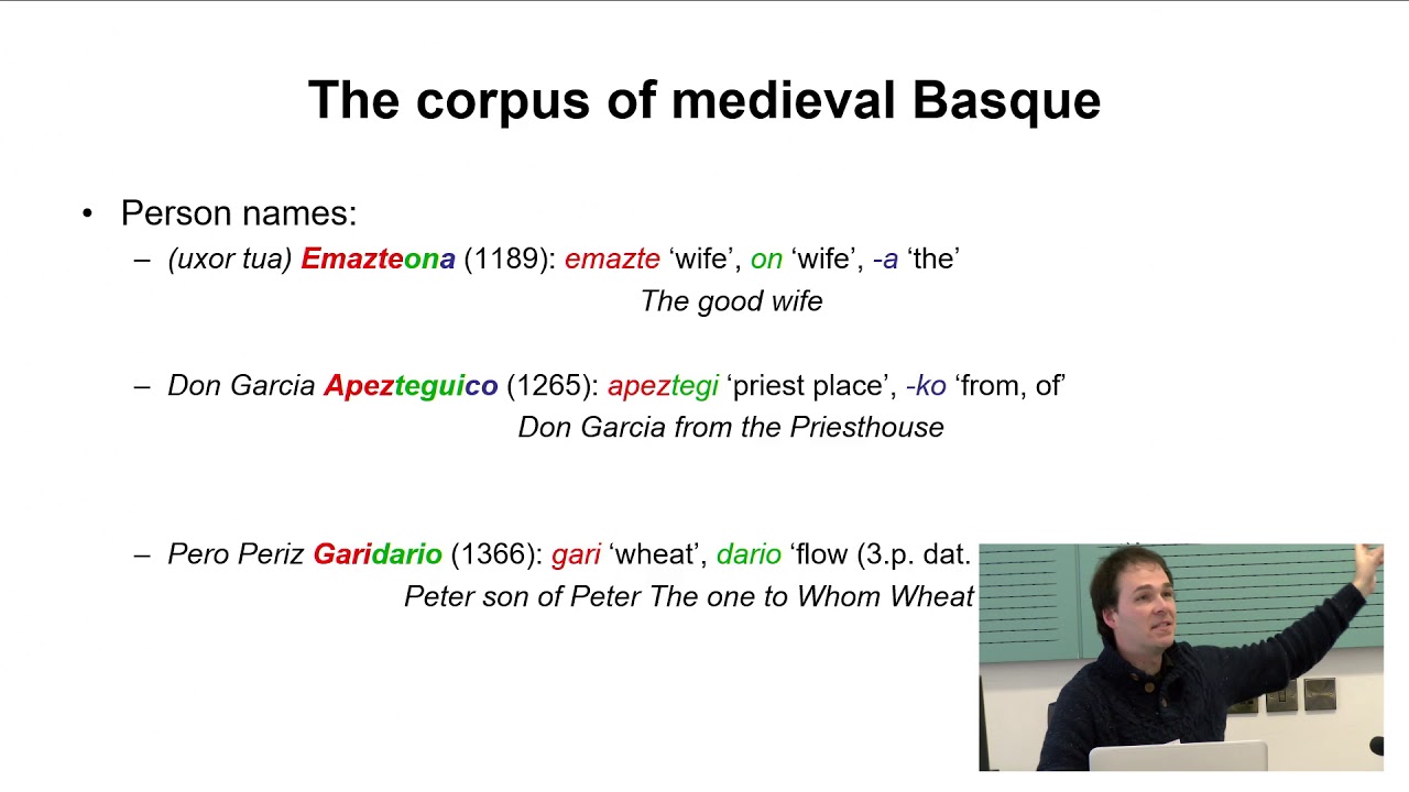 Dr Julen Manterola, "The contribution of medieval data to the ...